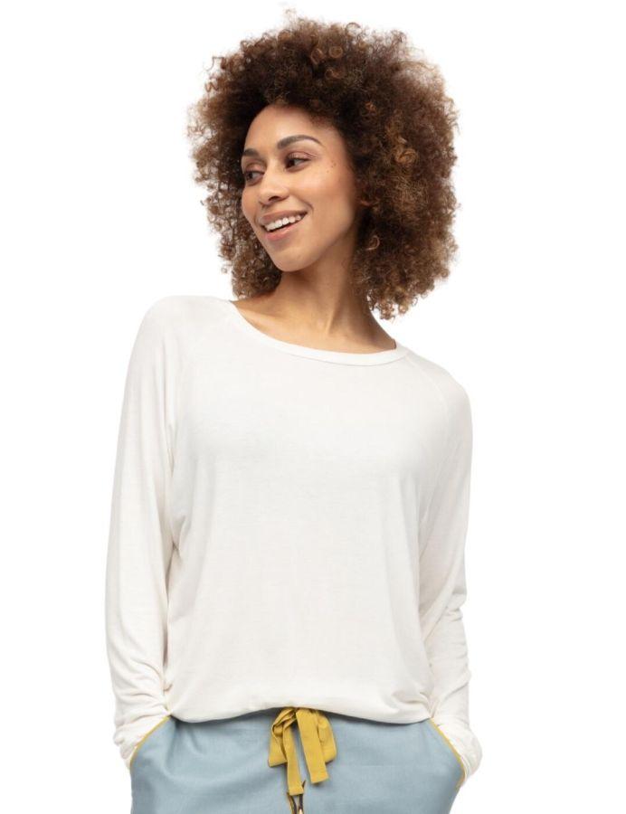 Cyberjammies Piper Slouch Jersey Pyjama Top - White