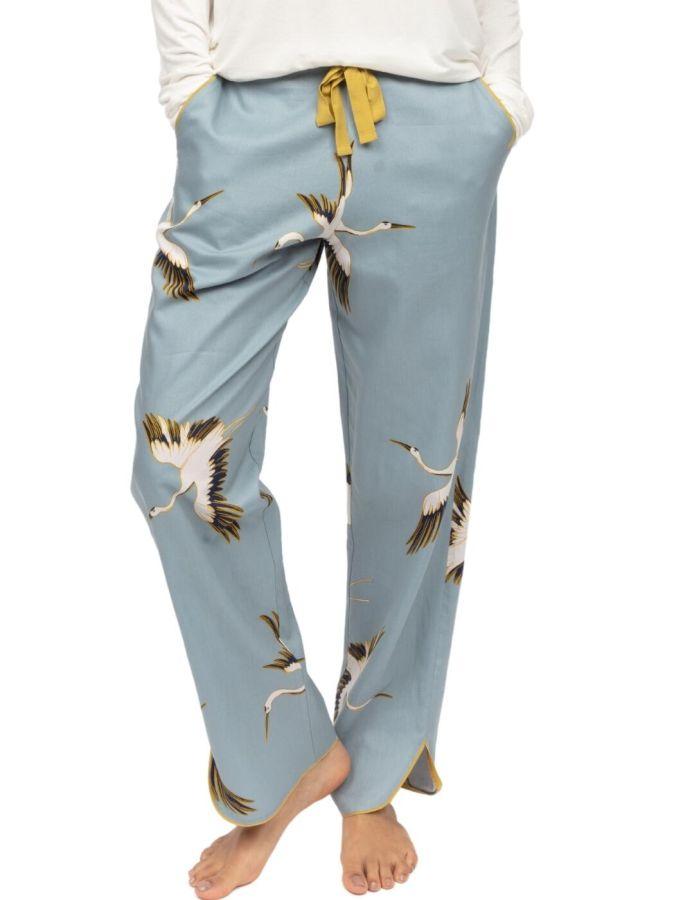 Cyberjammies Piper Crane Bird Print Pyjama Bottoms - Blue Mix