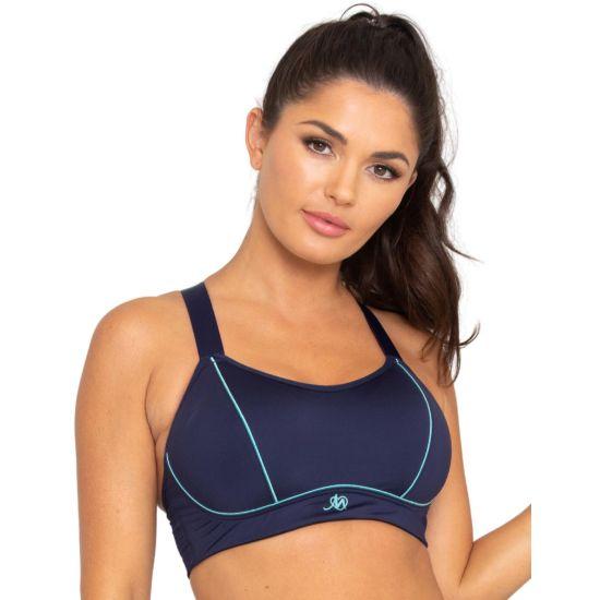 Pour Moi Energy Empower Convertible Sports Bra - Navy/Aqua