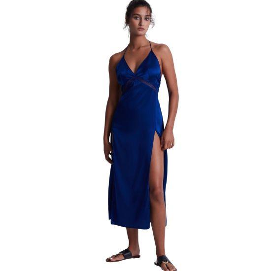 Aubade Silk Desire Long Nightdress - Electric Blue