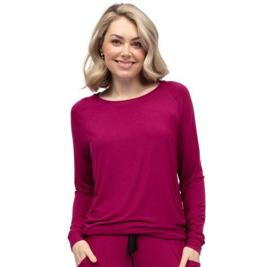Cyberjammies Penelope Slouch Jersey Pyjama Top - Berry | Belle Lingerie