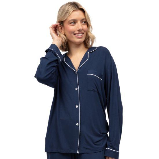 Cyberjammies Marina Revere Jersey Pyjama Top - Navy | Belle Lingerie