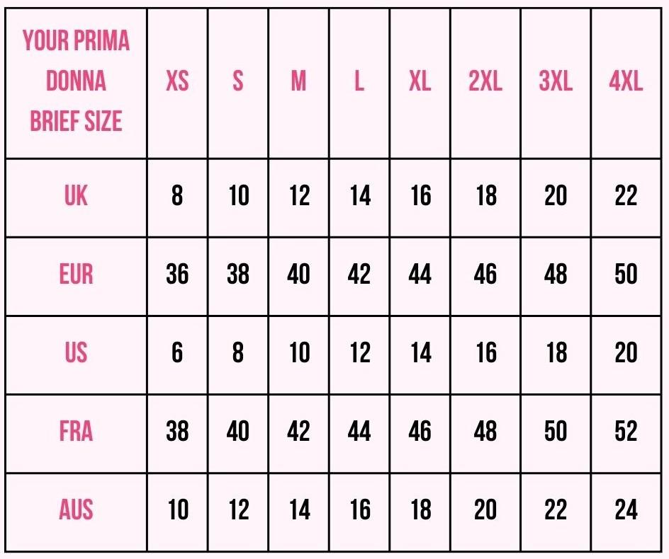 Prima Donna Bra Fitting Size Guide - Belle Lingerie